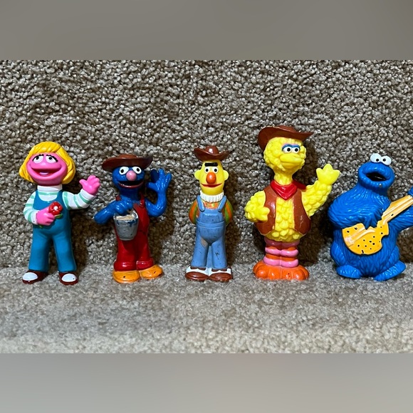 Sesame Street | Toys | Vintage Sesame Street Cowboy Hat Farmers Pvc Lot ...